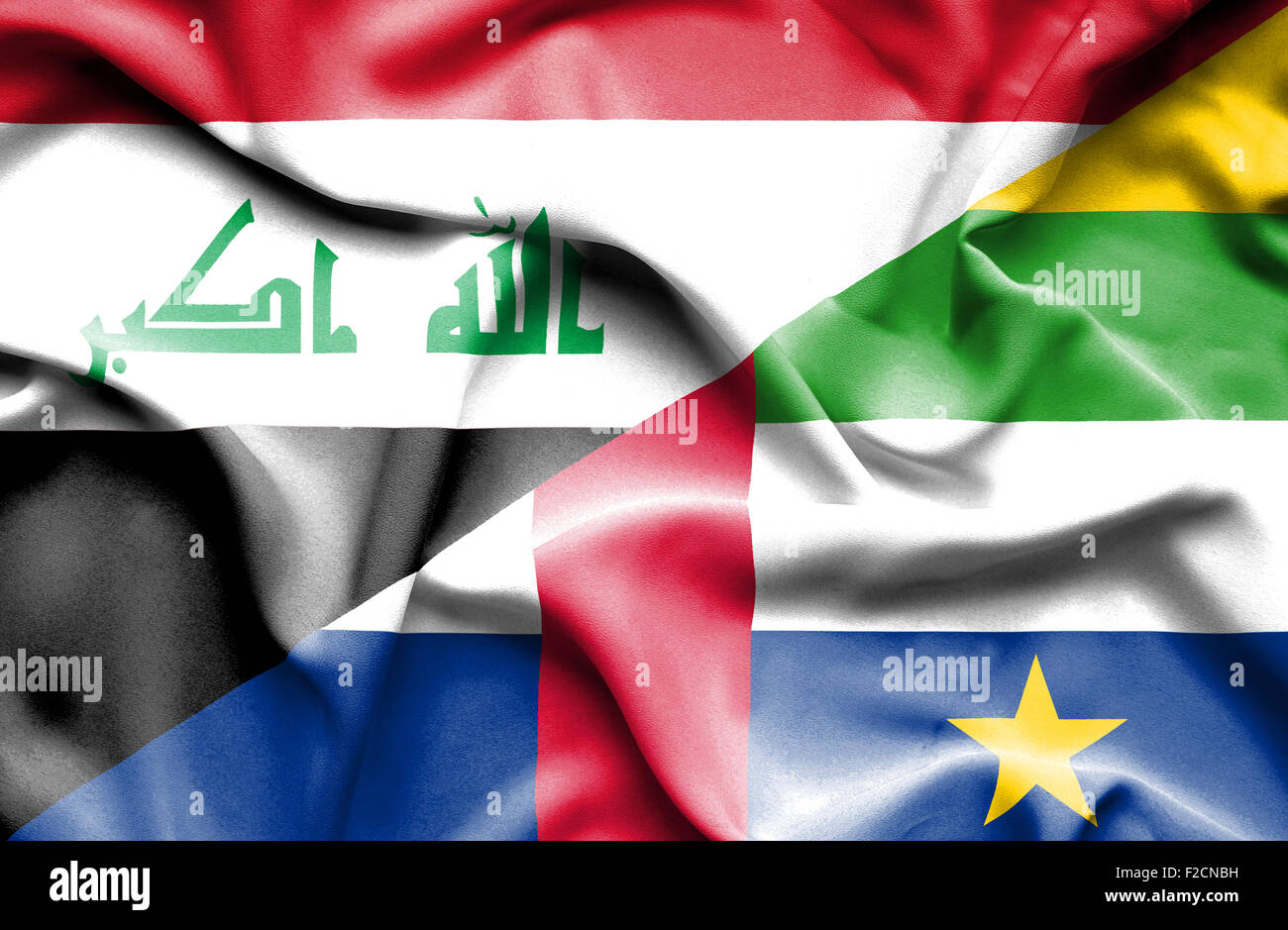 Waving flag of Central African Republic and Iraq Stock Photo - Alamy