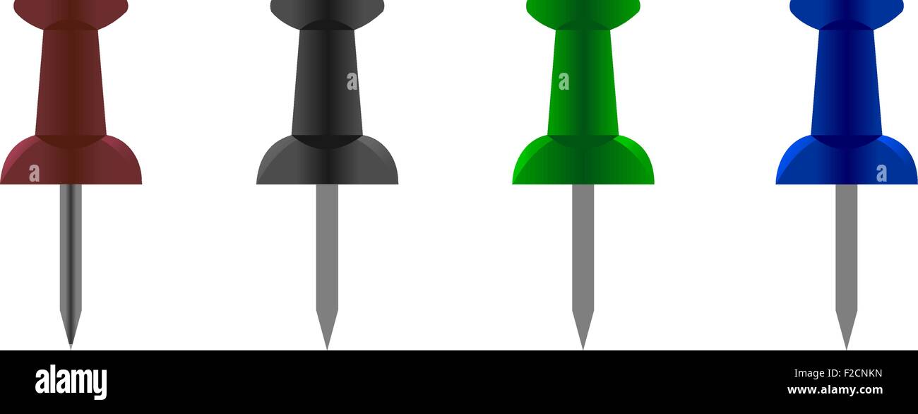 Realistic illustration of push pin collection Stock Vector Image & Art ...