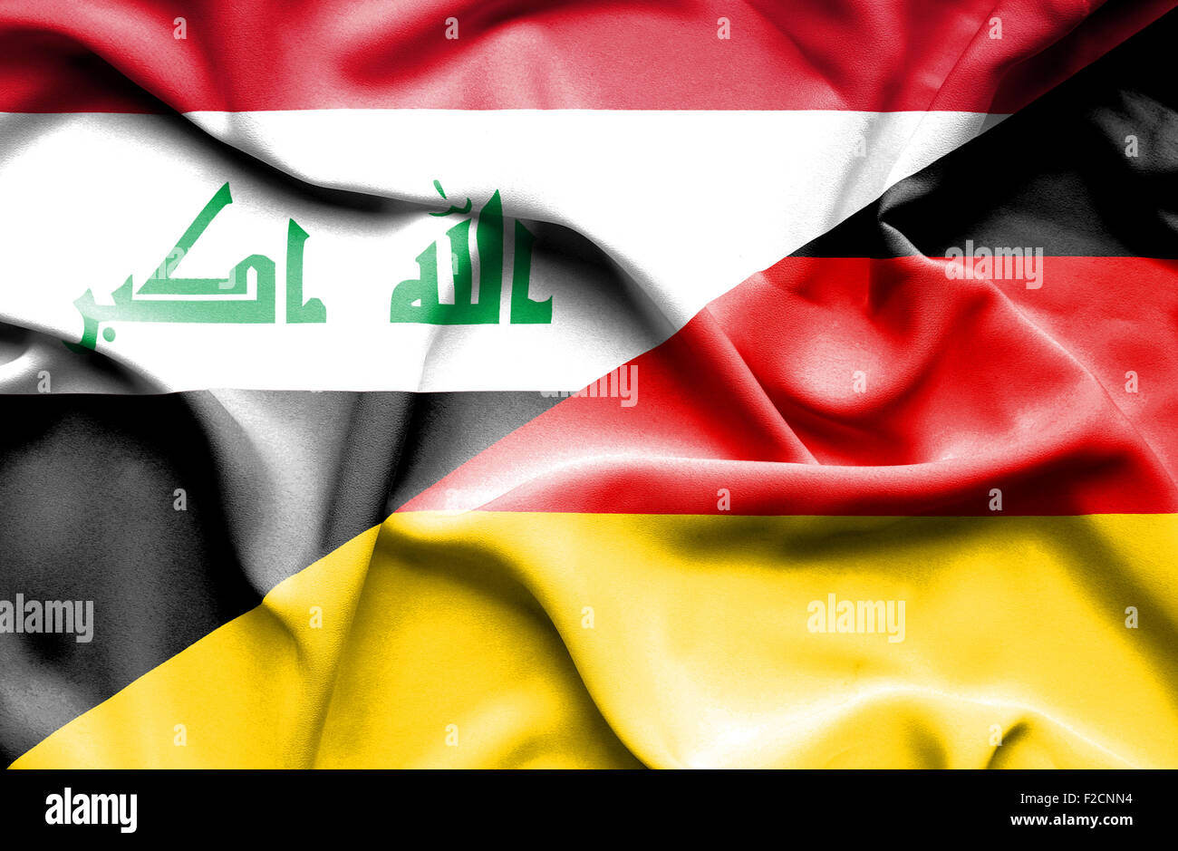 Waving flag of Germany and Iraq Stock Photo - Alamy