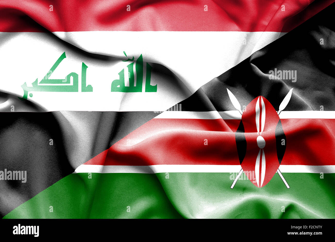 Waving flag of Kenya and Iraq Stock Photo - Alamy
