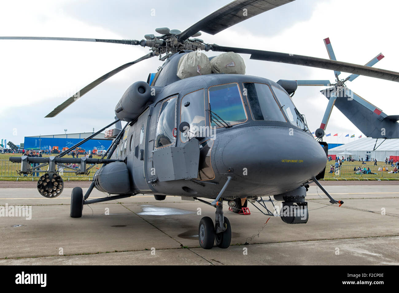 Mi-8AMTSh Terminator Assault Helicopter at MAKS 2015 Air Show in Moscow ...