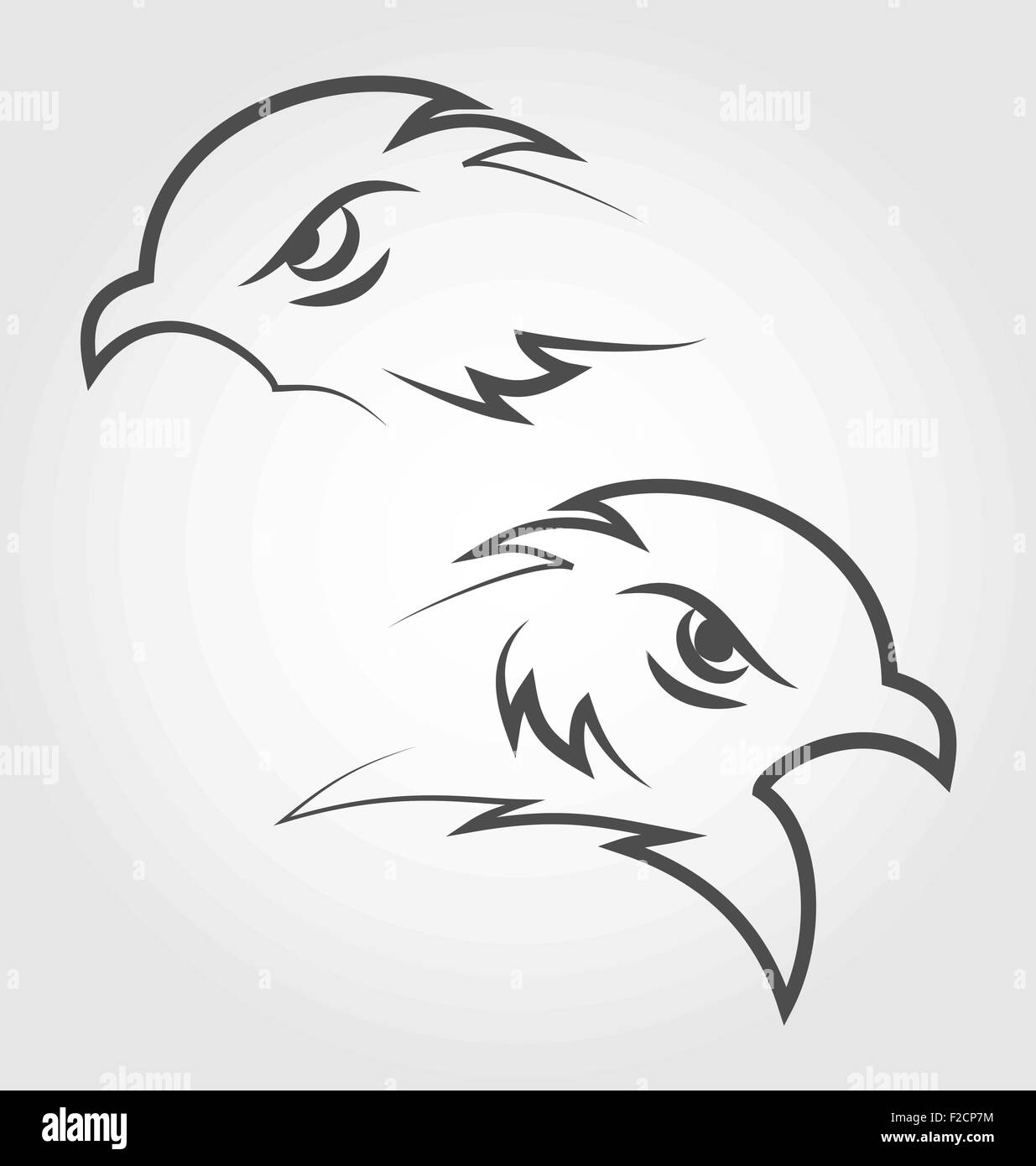 Icon eagle heads, outline style Stock Vector Image & Art - Alamy