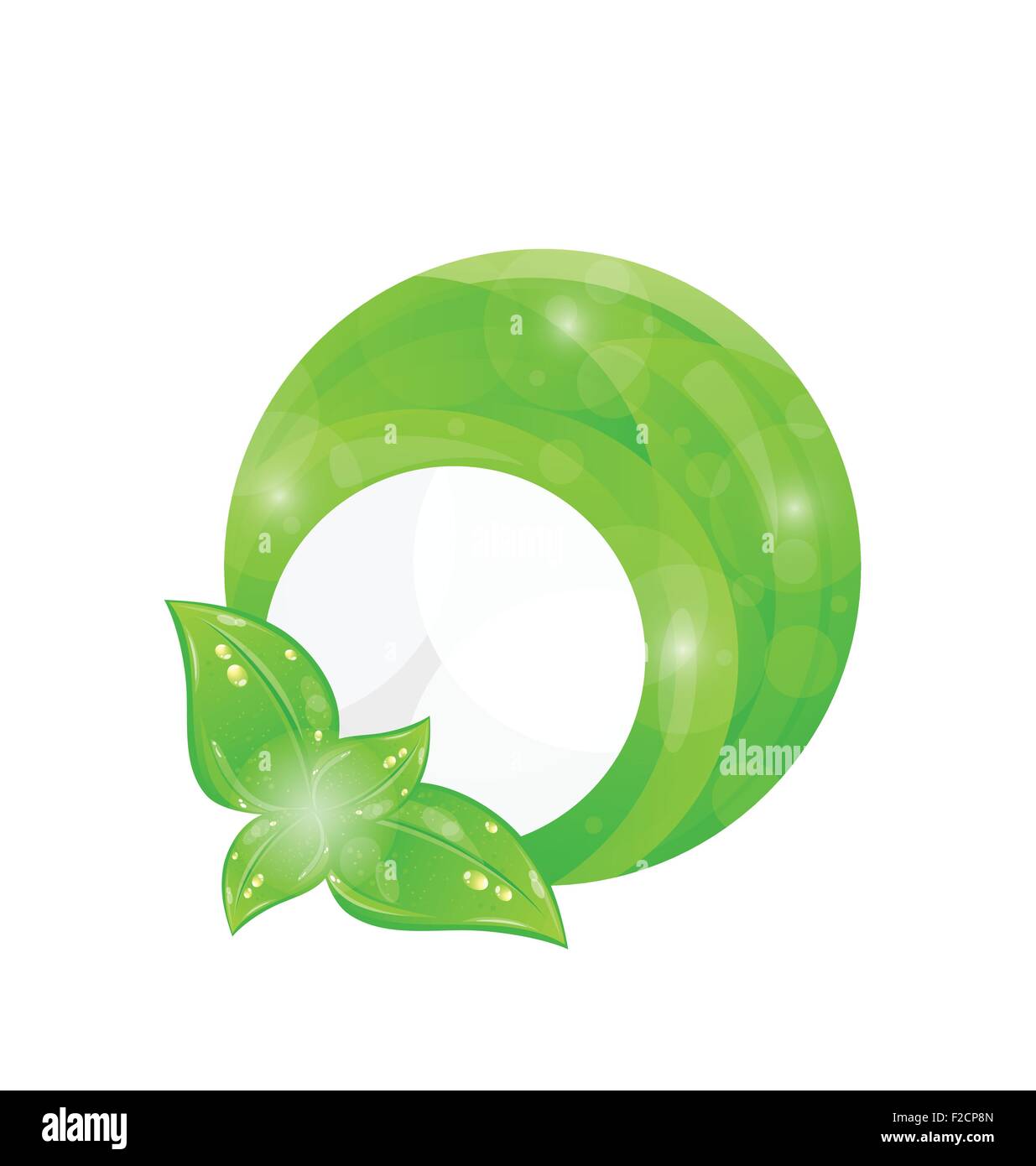 Green round frame with leaf elements, eco background Stock Vector Image ...