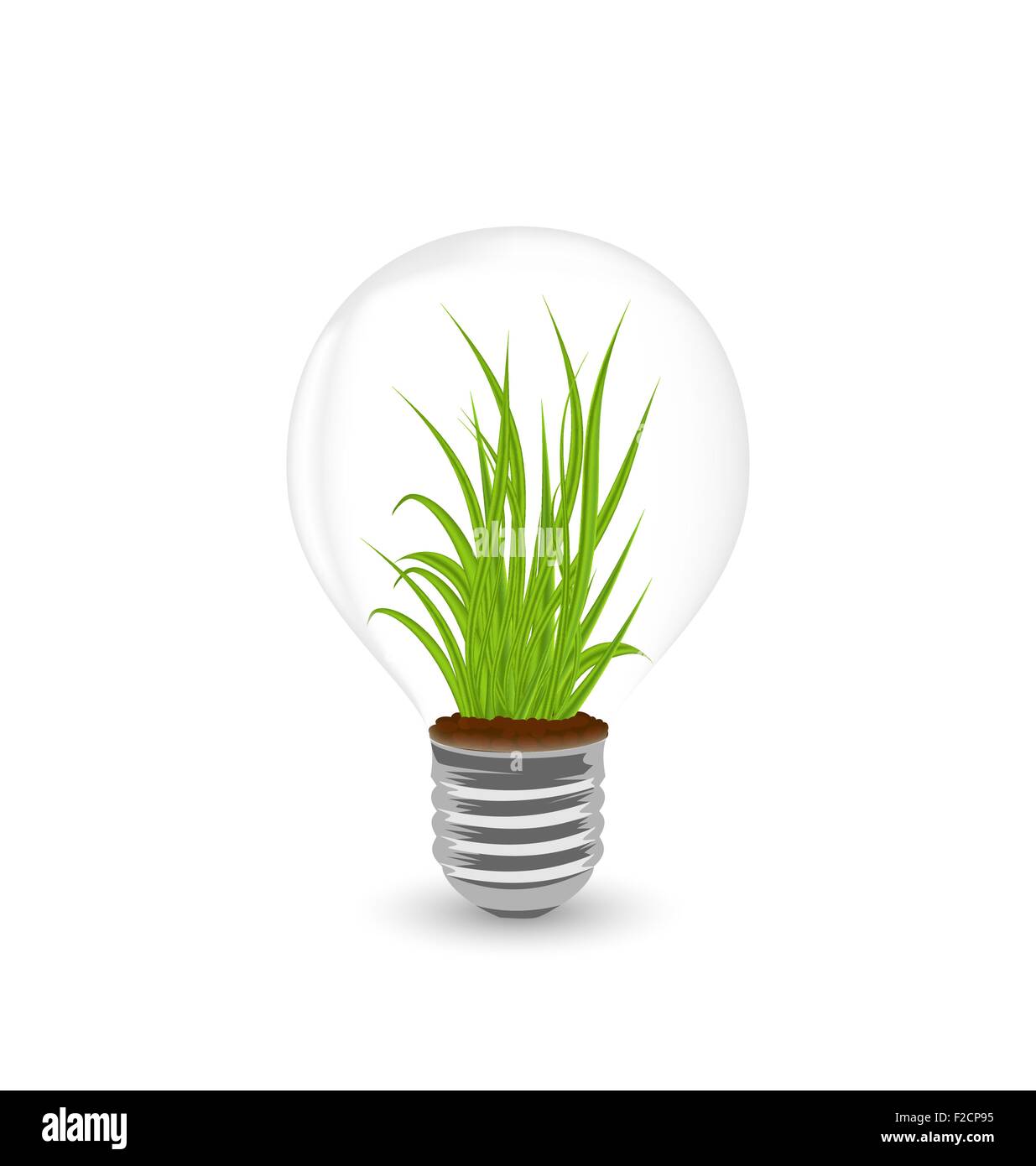 Lamp with grass inside isolated on white background Stock Vector Image ...