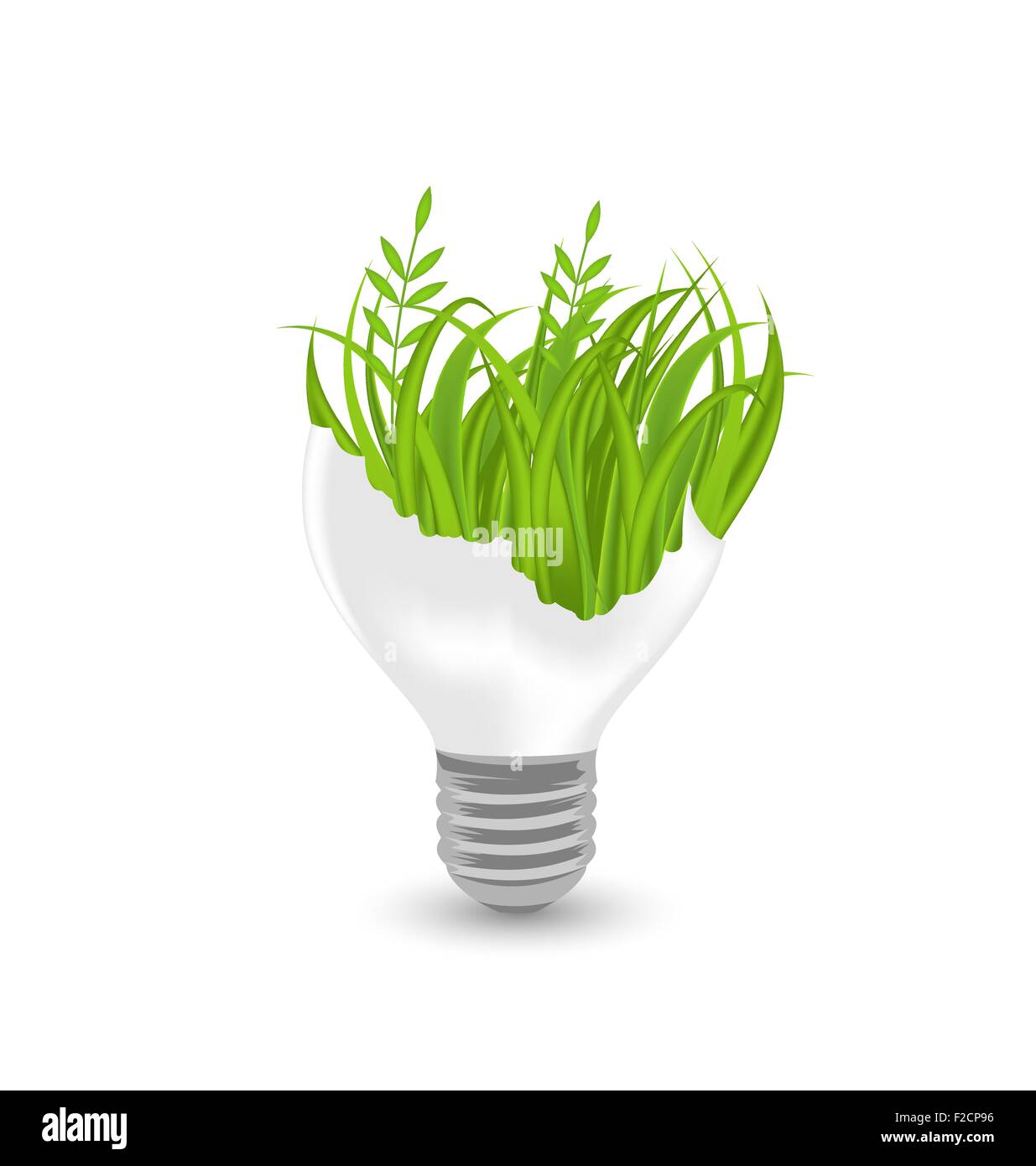 Lamp with grass inside isolated on white background Stock Vector Image ...