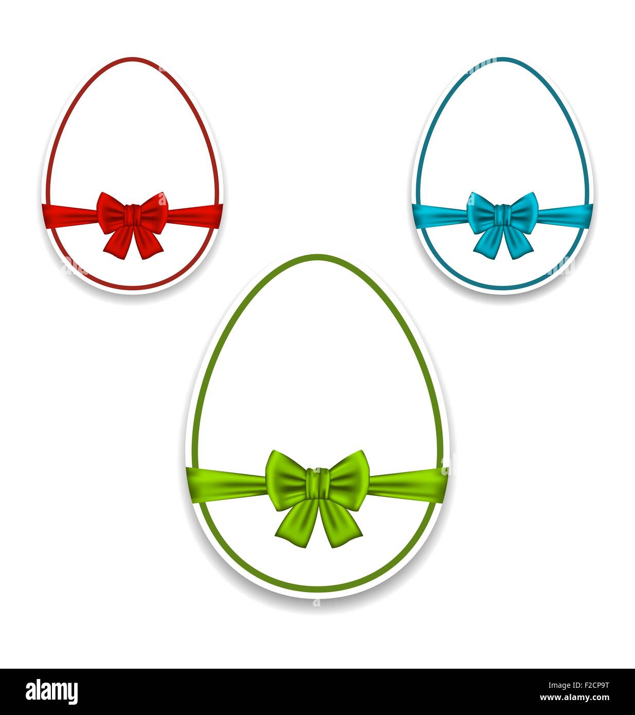 Easter set eggs wrapping colorful bows Stock Vector Image & Art - Alamy