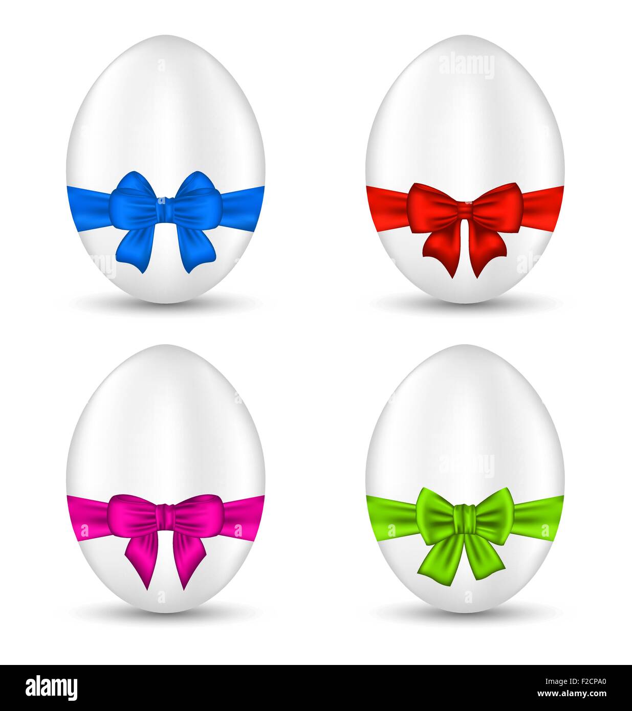 Easter set celebration eggs with colorful bows Stock Vector Image & Art ...