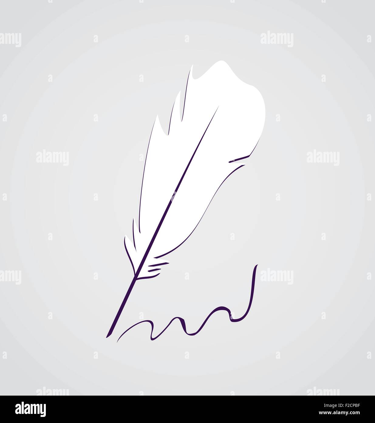 White feather calligraphic pen isolated Stock Vector Image & Art - Alamy