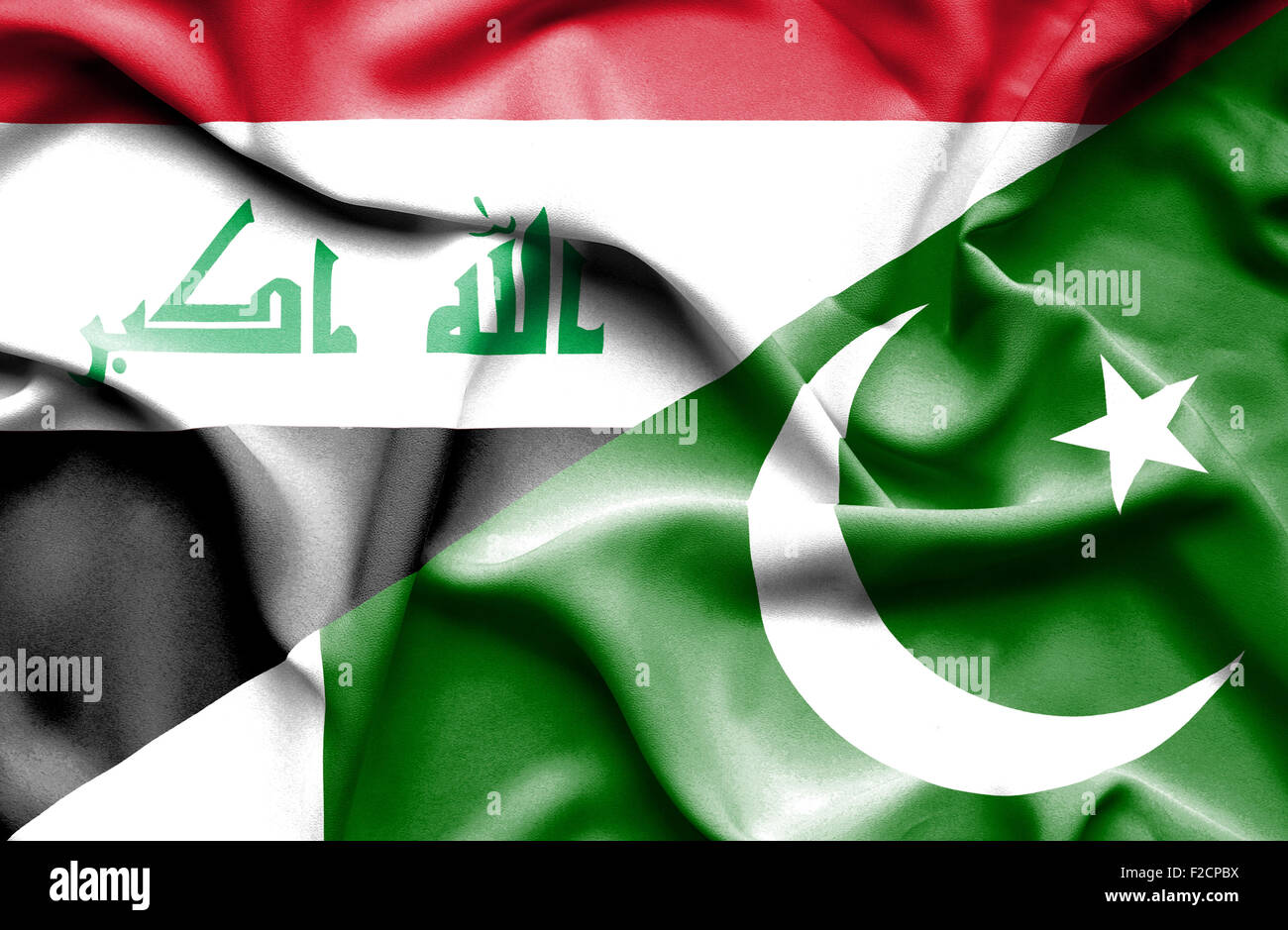 Waving flag of Pakistan and Iraq Stock Photo - Alamy