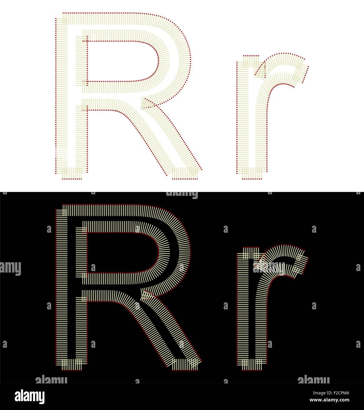 Illustration by font from matches Stock Vector Image & Art - Alamy