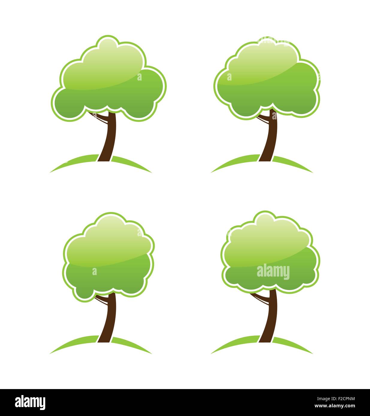 Abstract green various icons trees Stock Vector Image & Art - Alamy