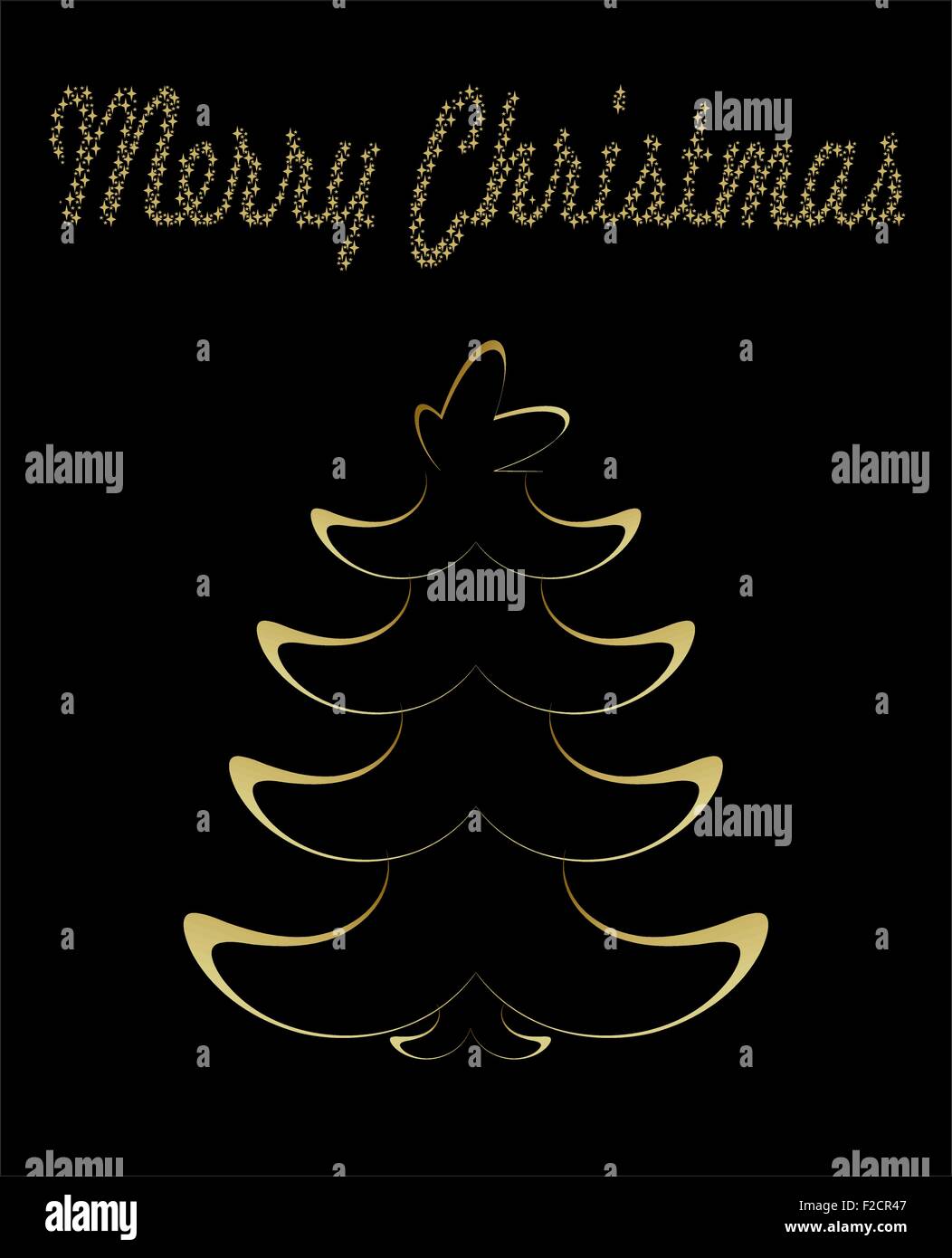 Gold christmas tree Stock Vector Image & Art - Alamy