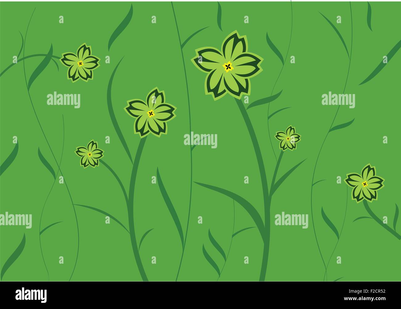 Green flower background for design of cards or invitation Stock Vector ...