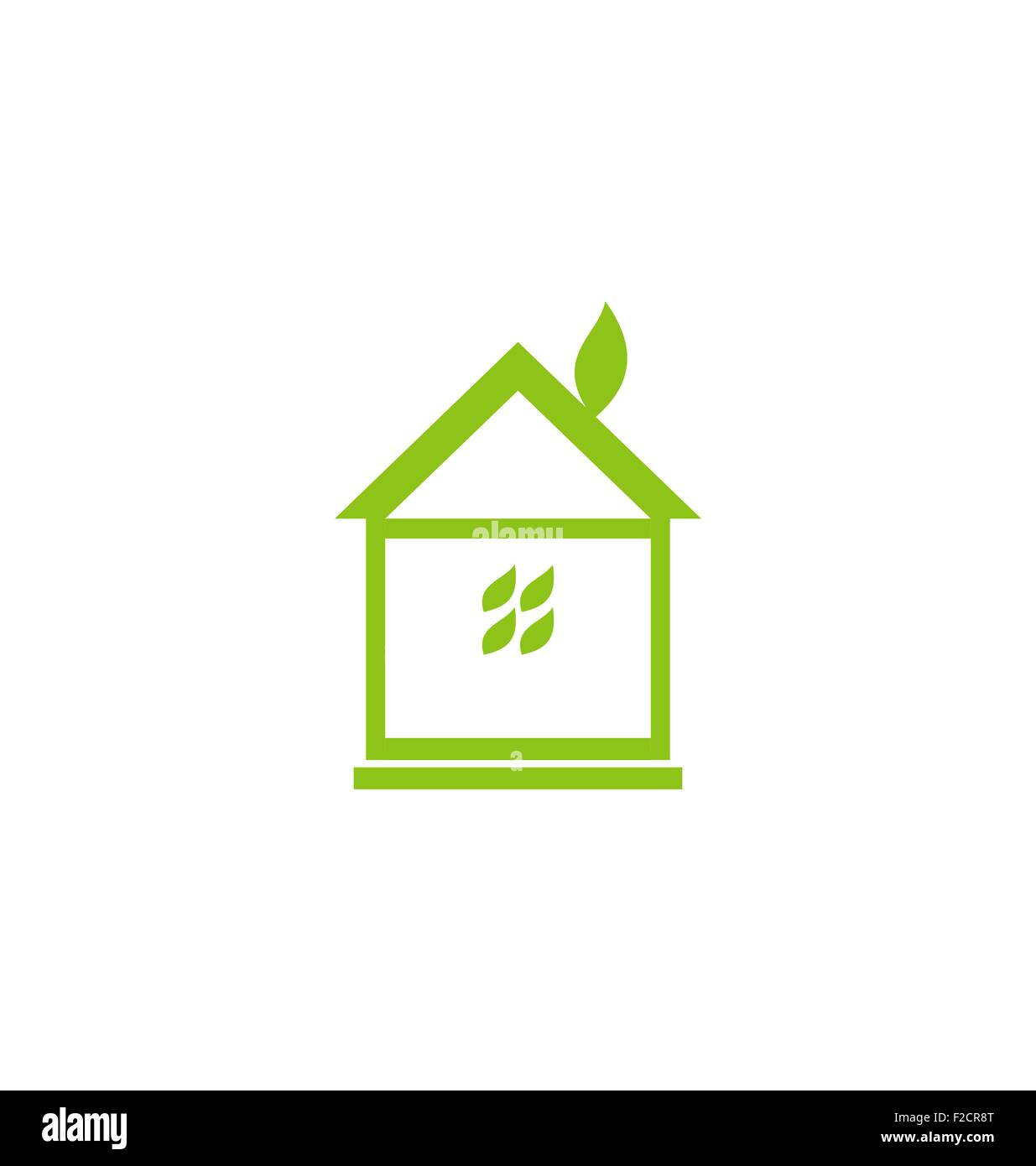 Icon eco house with leaf isolated on white background Stock Vector ...