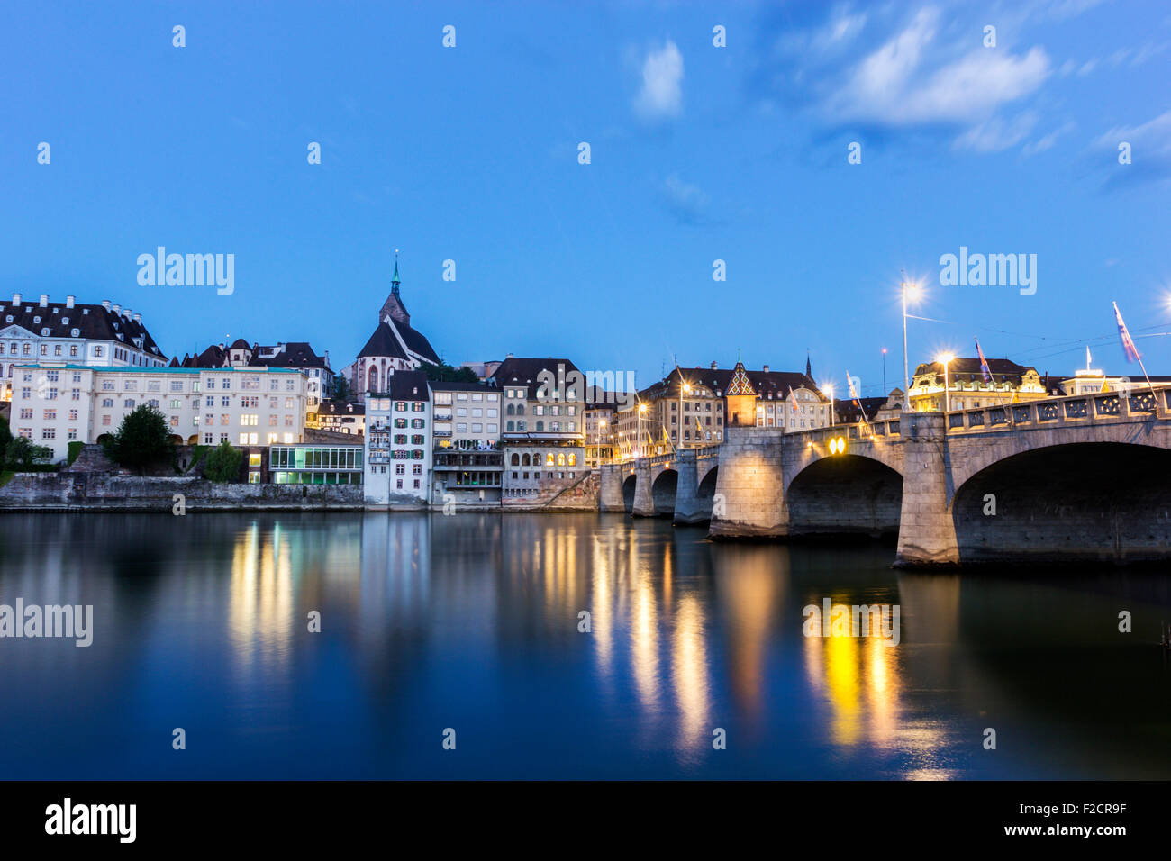 The Middle bridge on the Rhine River in Basel in Switzerland Stock ...