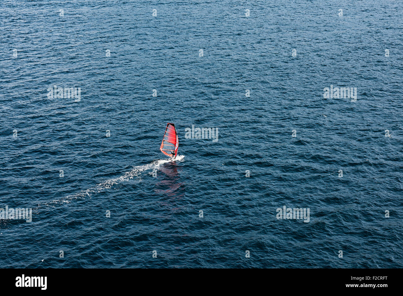 Aerial view of a windsurfer Stock Photo - Alamy