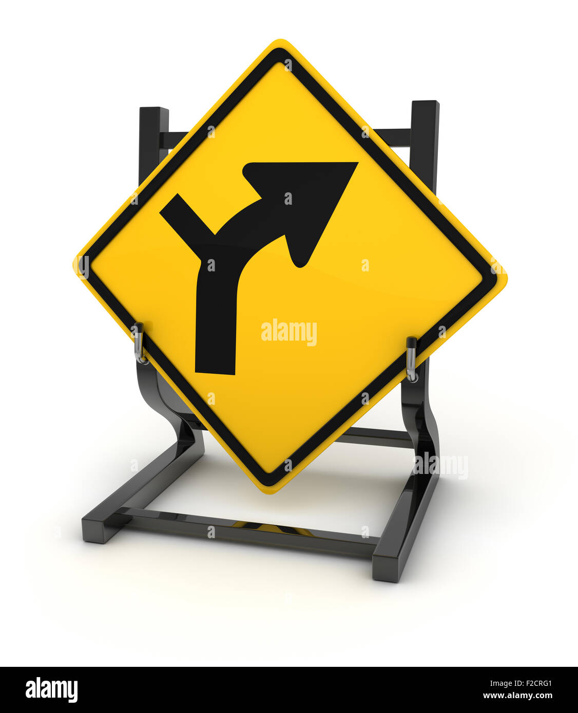 Road sign - turn right , This is a computer generated and 3d rendered ...