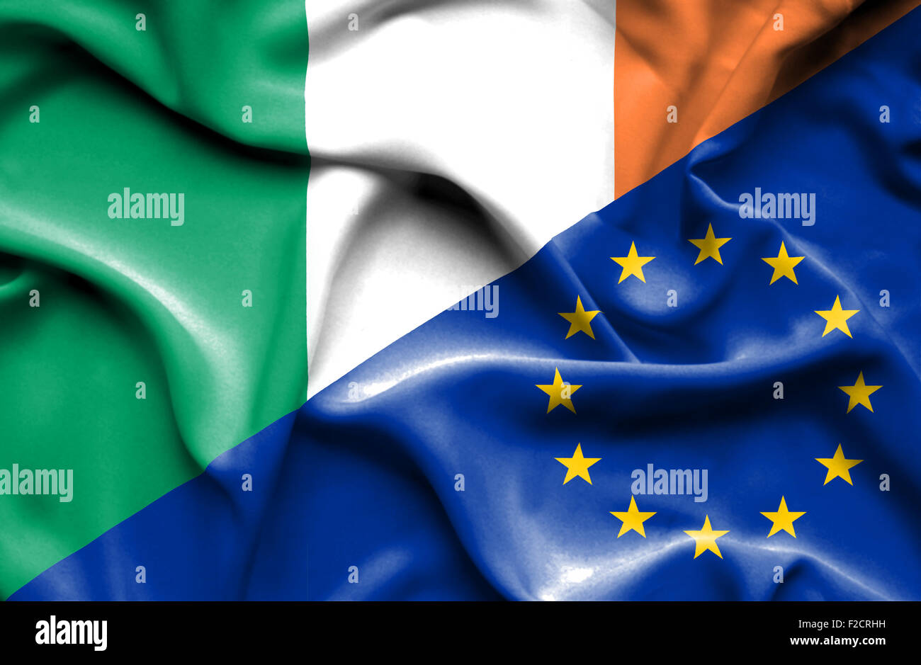 Irish flag with eu flags european hi-res stock photography and images ...
