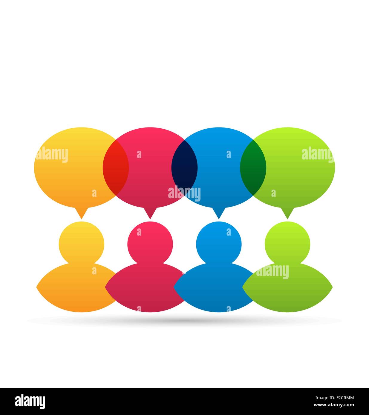 Colorful people icons with dialog speech bubbles Stock Vector Image ...