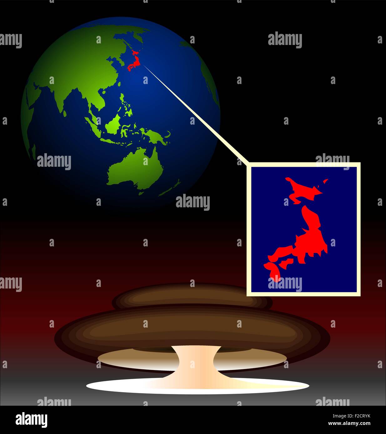Illustration of global radioactive biohazard after damage on nuc Stock ...