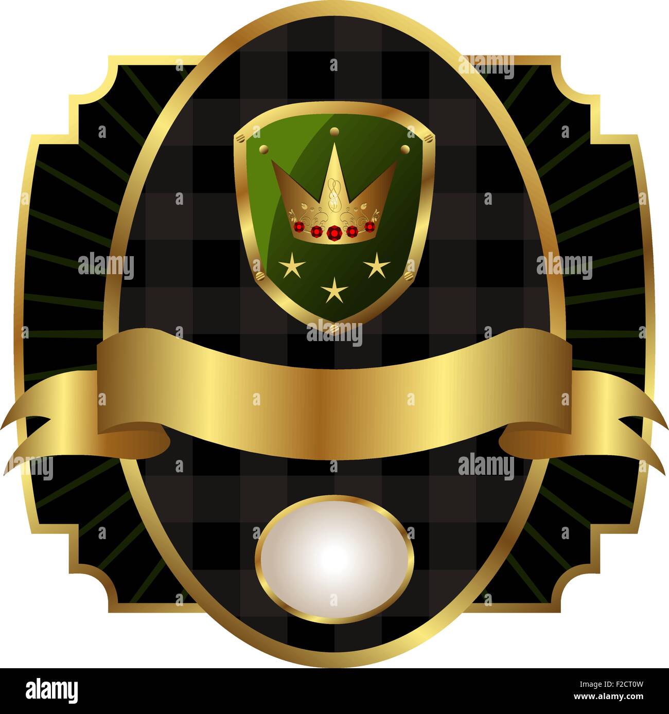 royal label with golden frame, shield, crown Stock Vector Image & Art ...