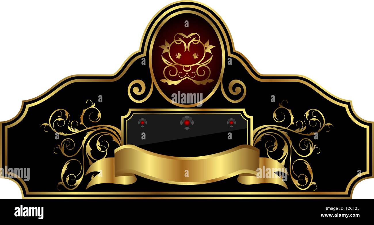 decorative gold frame label Stock Vector Image & Art - Alamy