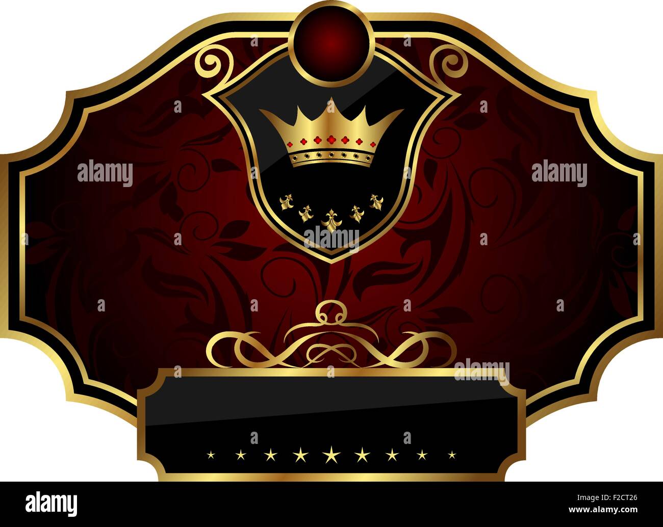 golden frame label with crown Stock Vector Image & Art - Alamy