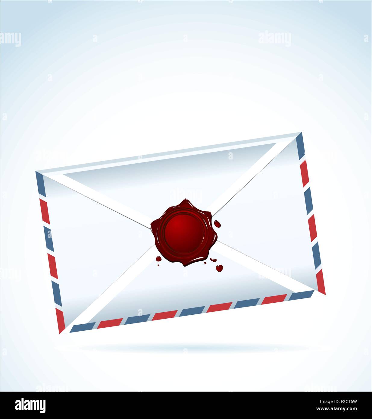 Illustration of the closed letter fastened by red sealing wax Stock ...