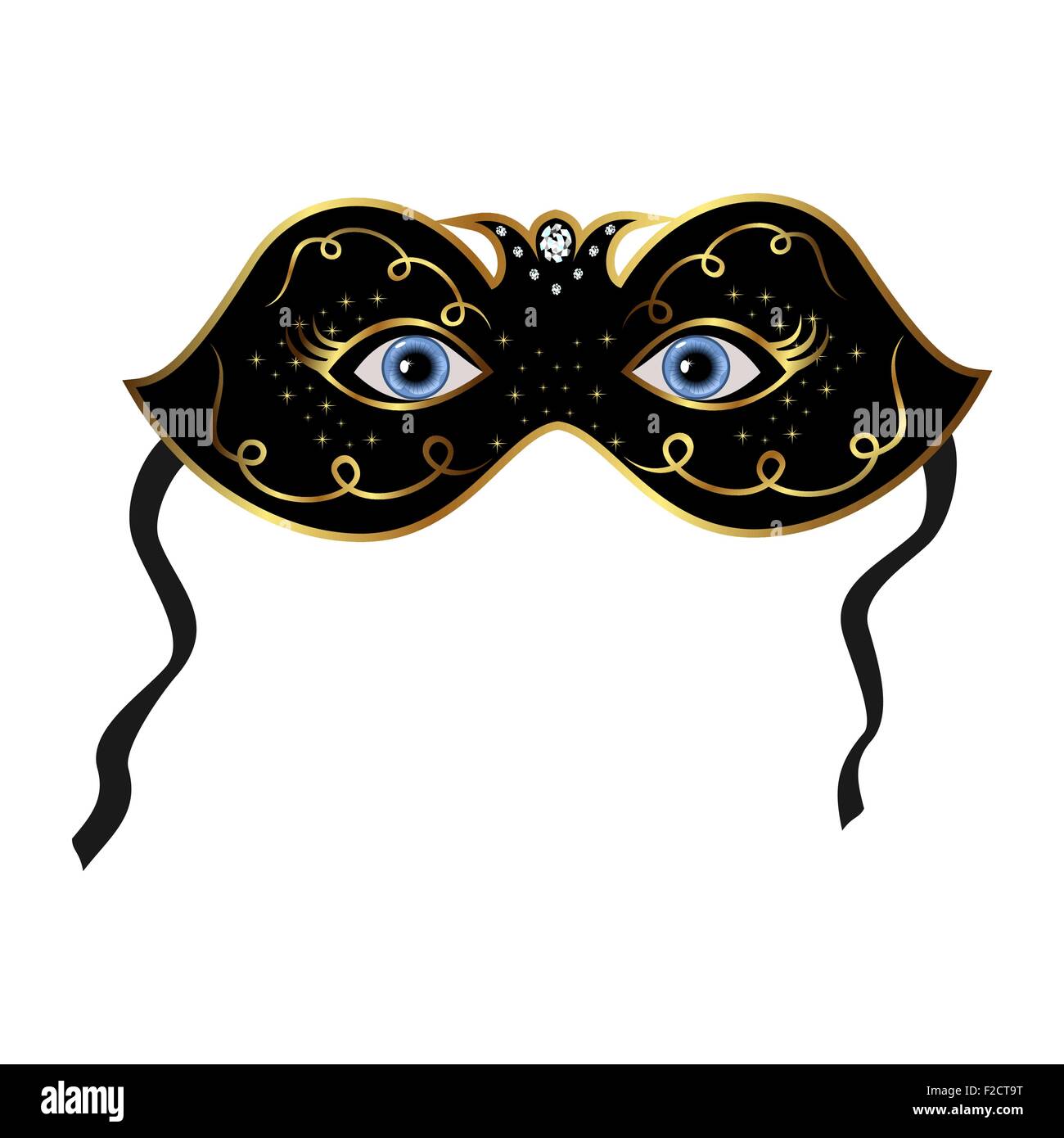 Blue black carnival mask Stock Vector Images - Alamy