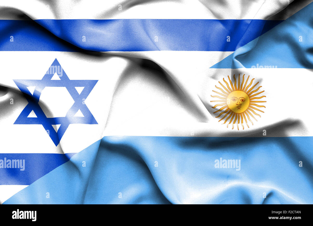Waving flag of Argentina and Israel Stock Photo - Alamy