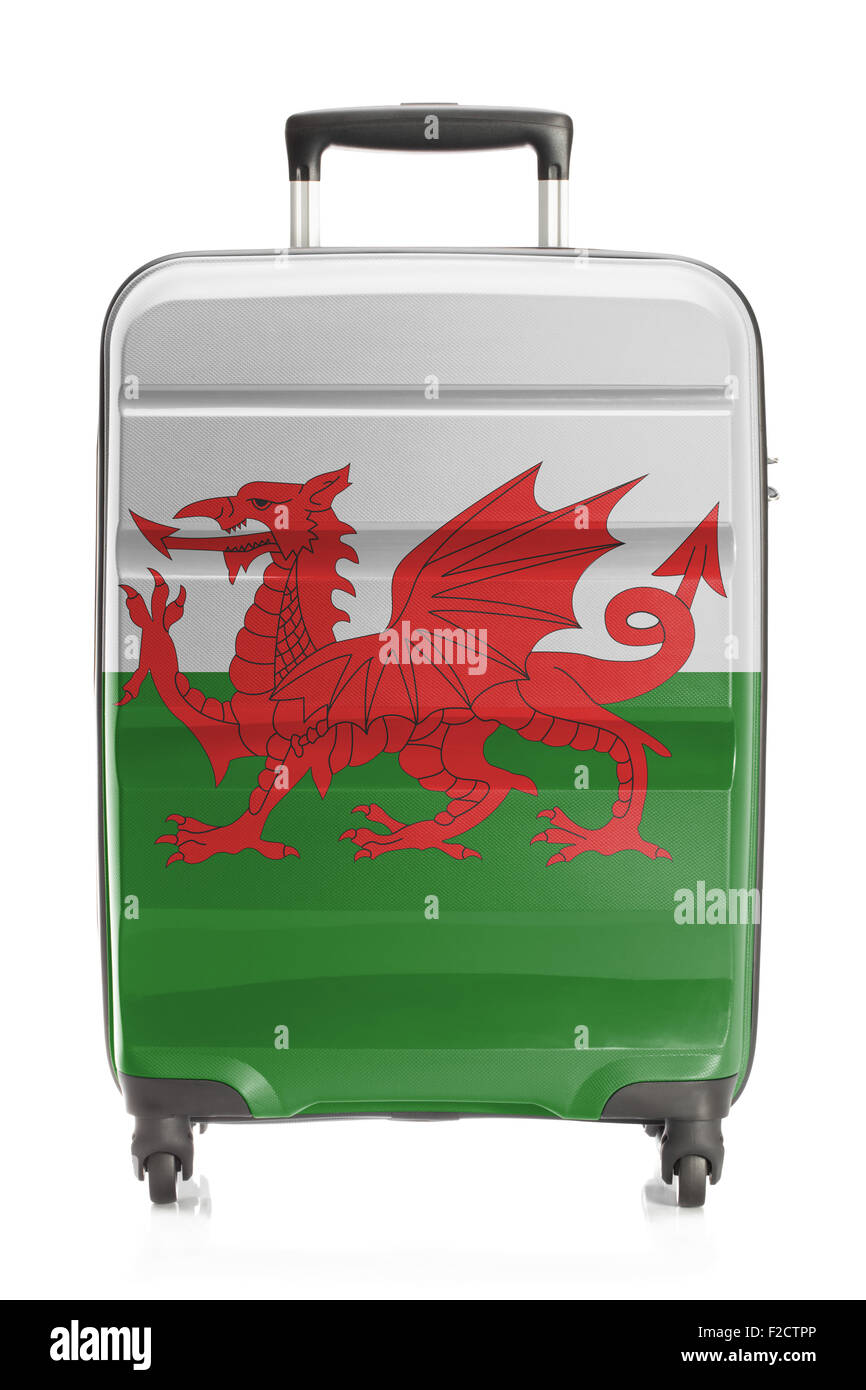 Suitcase painted into national flag series - Wales Stock Photo - Alamy