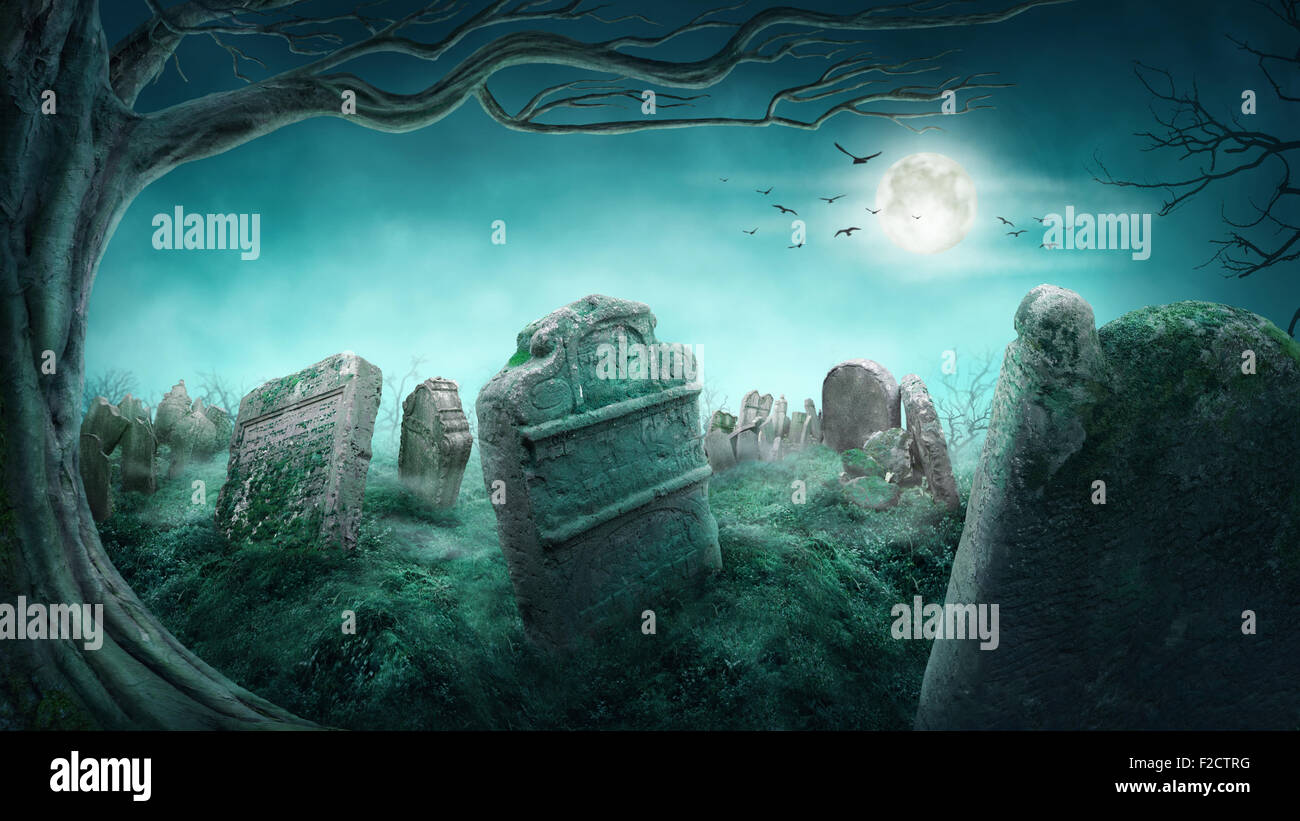 Cemetery graveyard night hi-res stock photography and images - Alamy