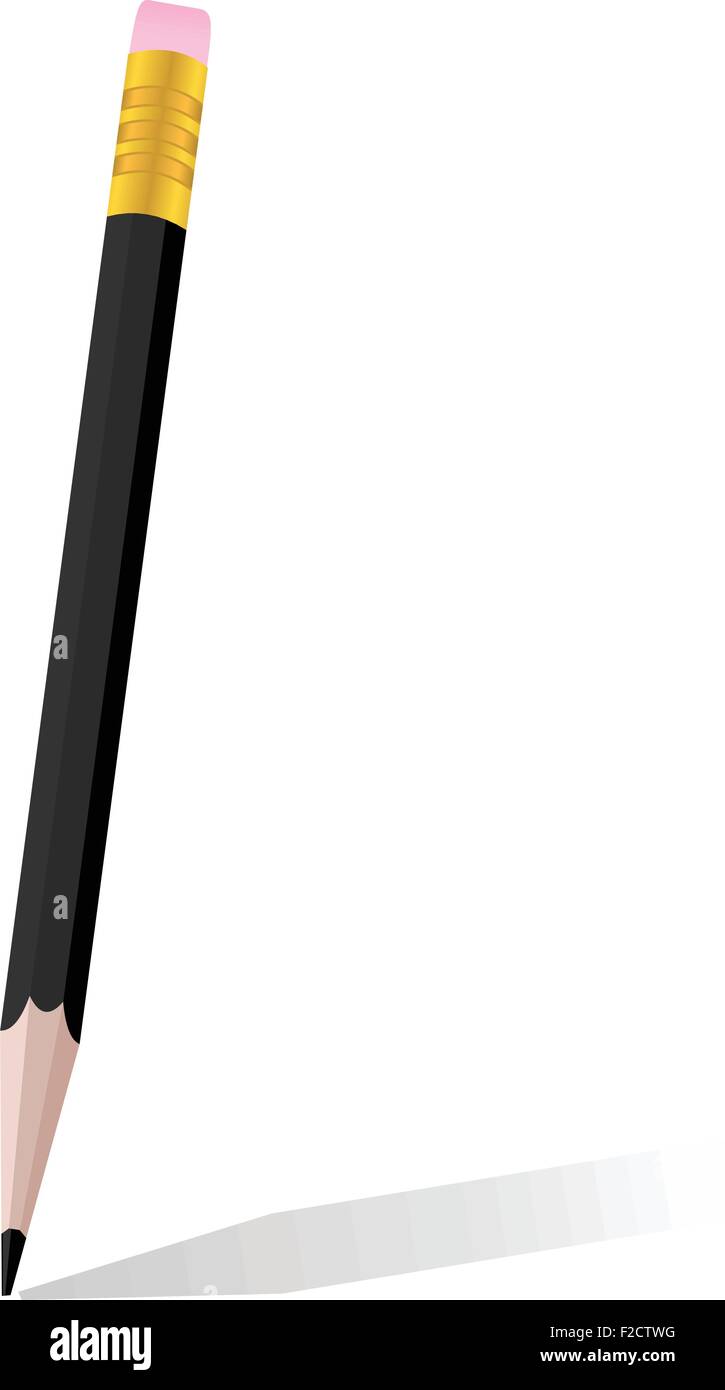Realistic illustration of single black pencil Stock Vector Image & Art ...