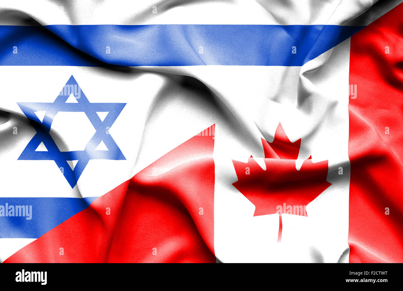 Waving flag of Canada and Israel Stock Photo - Alamy