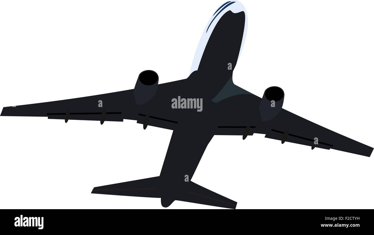 Airplane silhouette on runway Stock Vector Images - Alamy