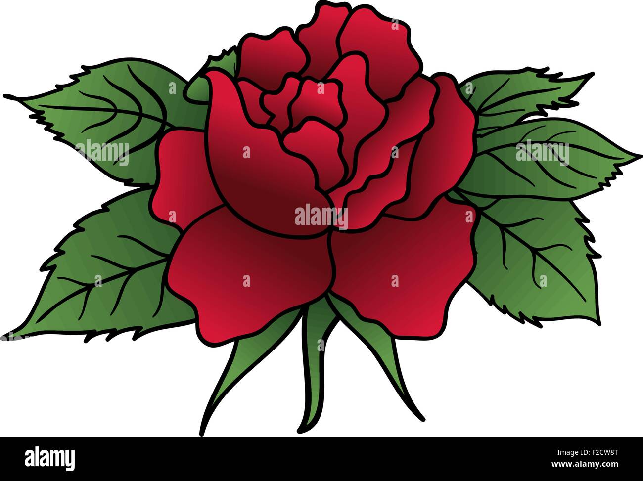 Dog with red rose Stock Vector Images - Alamy