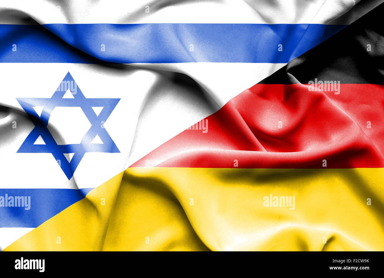 Waving flag of Germany and Israel Stock Photo - Alamy
