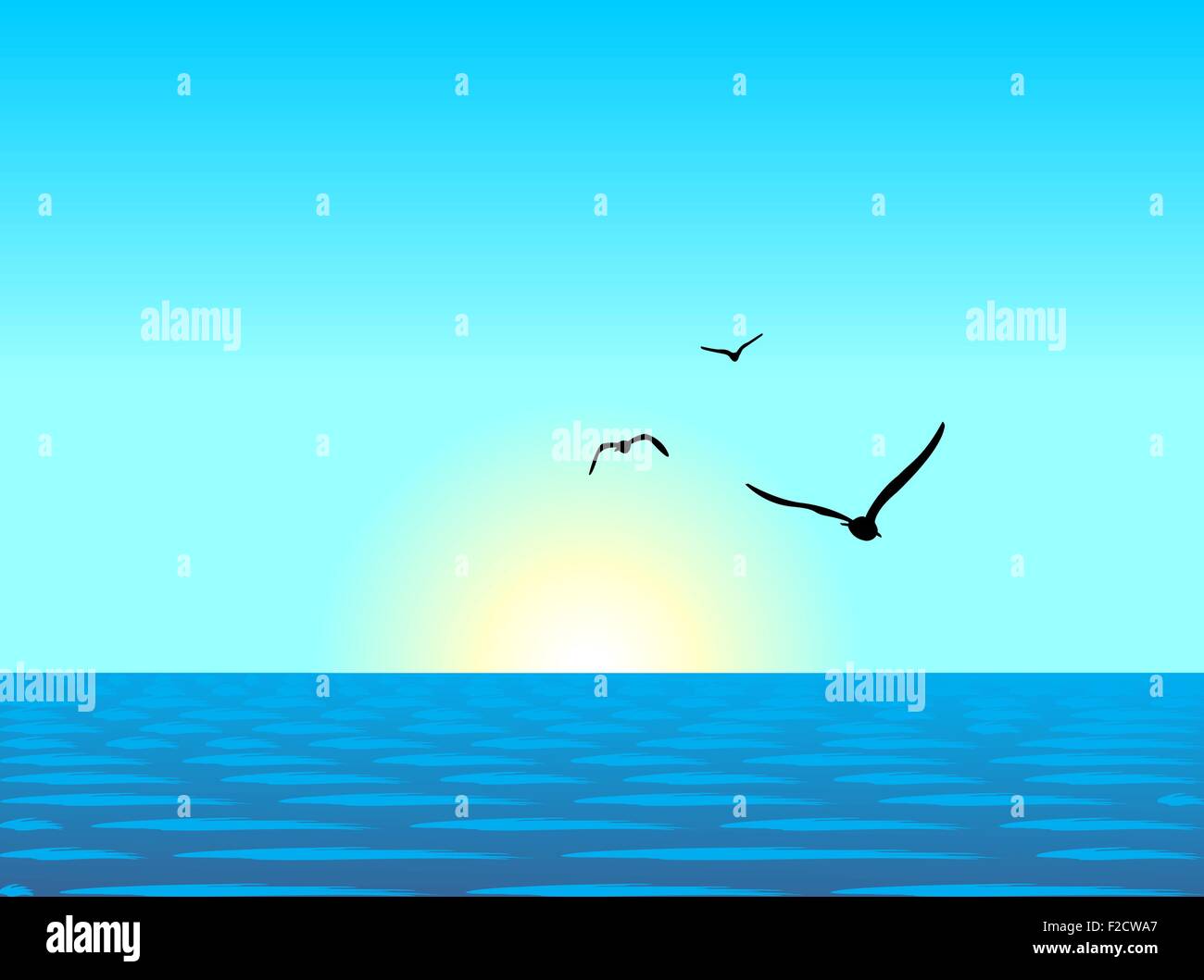Realistic illustration of sea landscape Stock Vector Image & Art - Alamy