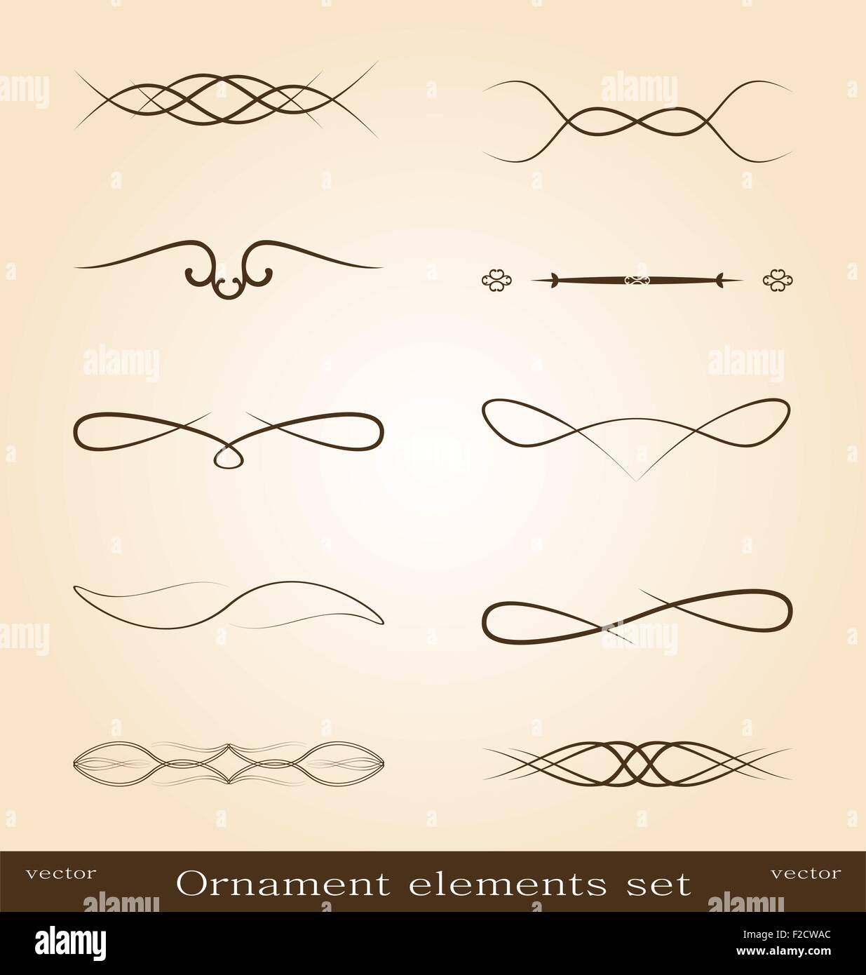 Illustration set of decorative ornate design elements Stock Vector ...