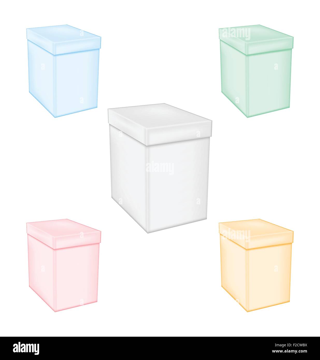 Set colorful closed unprinted boxes Stock Vector Image & Art - Alamy