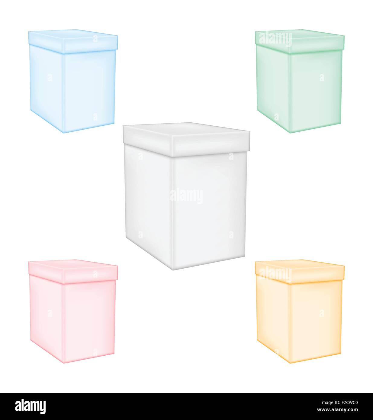 Set colorful closed unprinted cartons Stock Vector Image & Art - Alamy