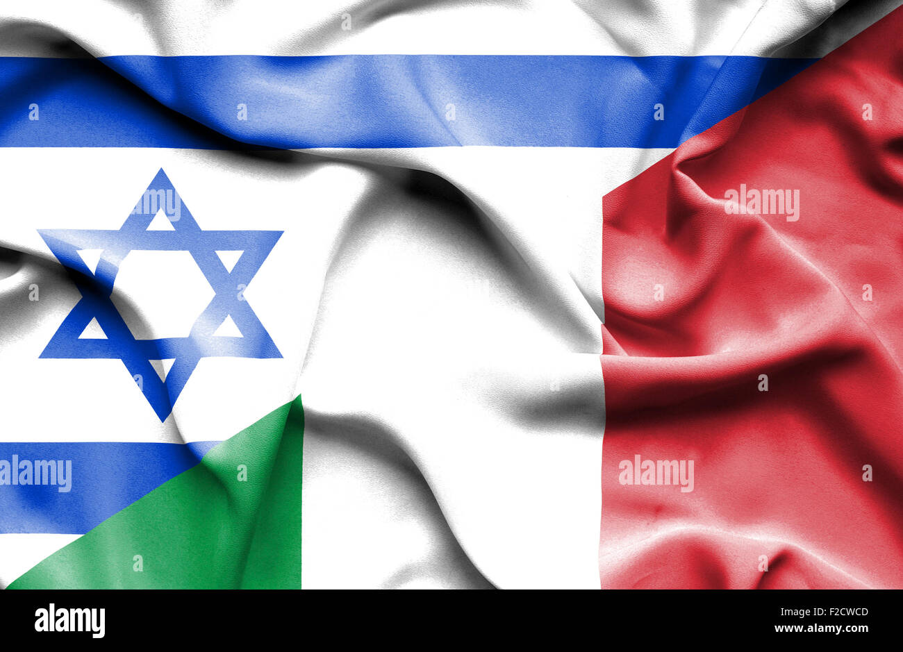 Waving flag of Italy and Israel Stock Photo - Alamy