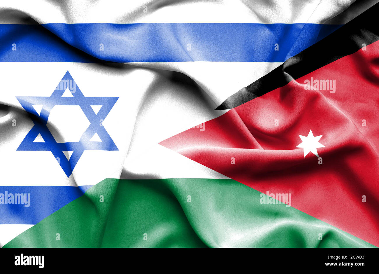 Waving flag of Jordan and Israel Stock Photo - Alamy
