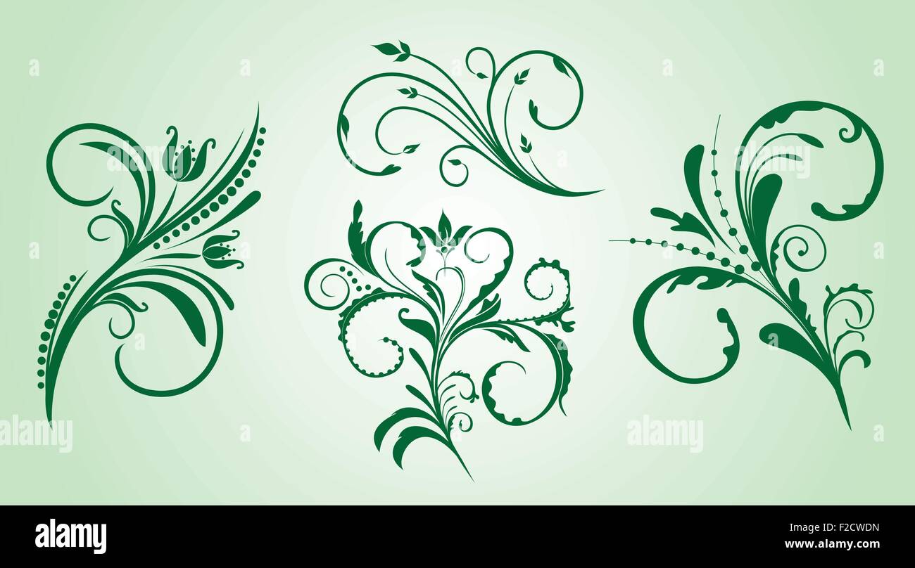 Curled flowers Stock Vector Images - Alamy