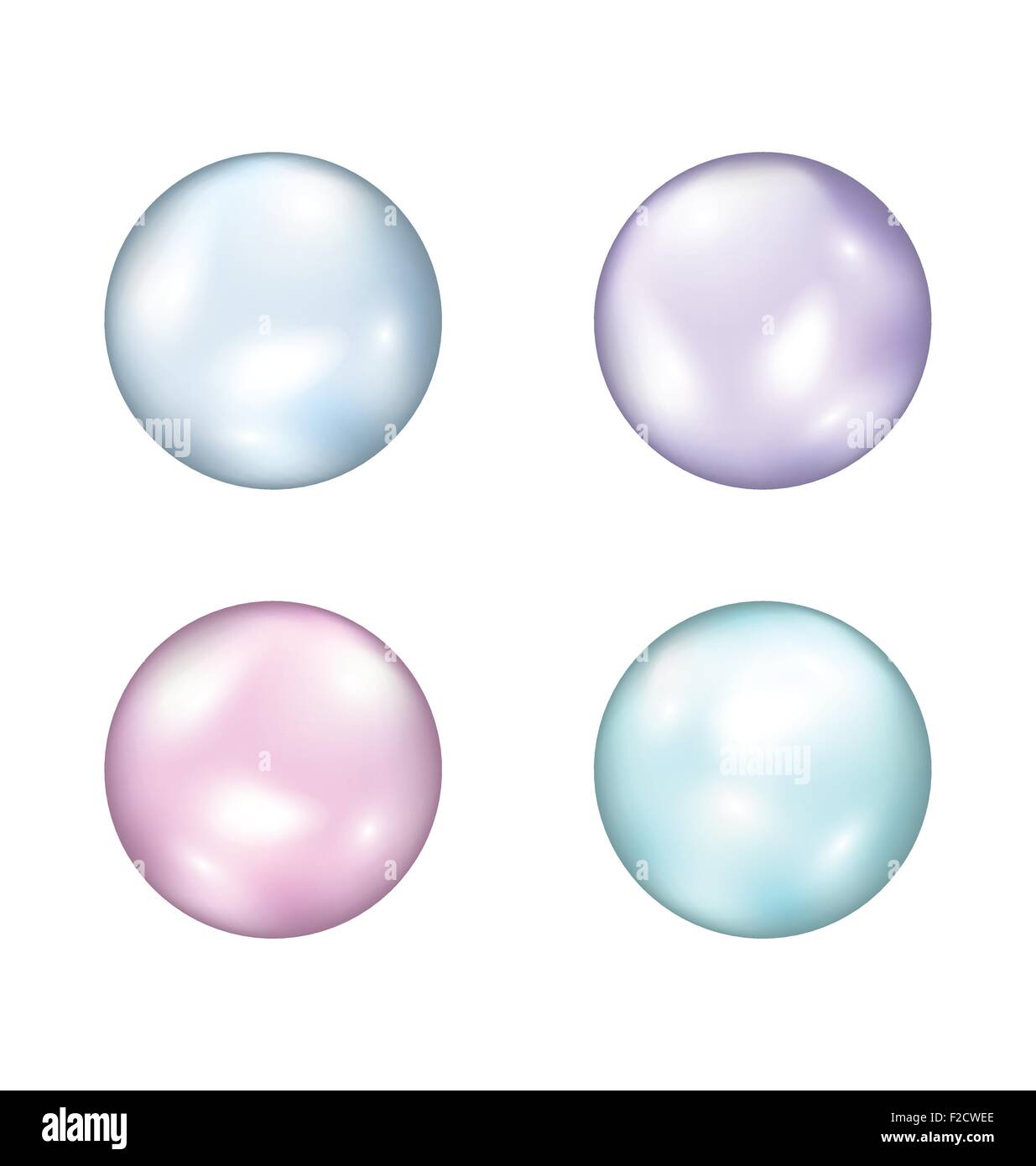 Set of colorful pearls isolated on white background Stock Vector Image ...