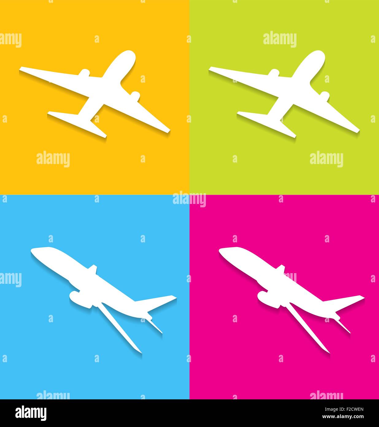 Aircraft symbols isolated on colorful background Stock Vector Image ...