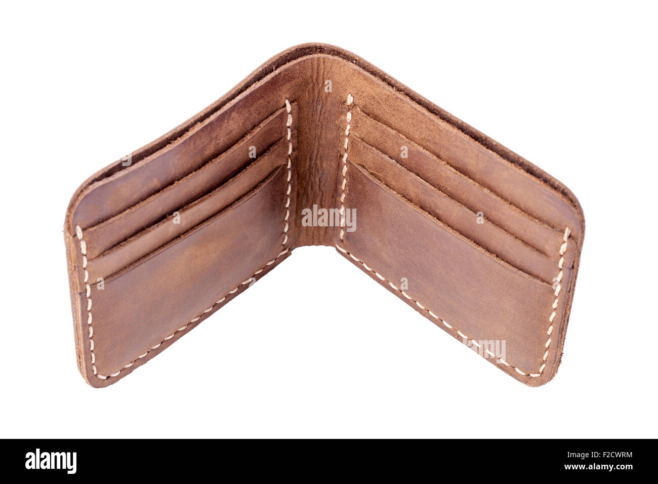 brown leather wallet isolated on white background Stock Photo - Alamy