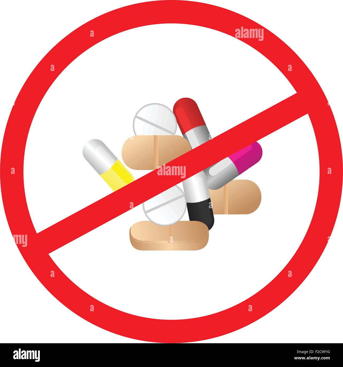 Sign stop tablets Stock Vector Image & Art - Alamy
