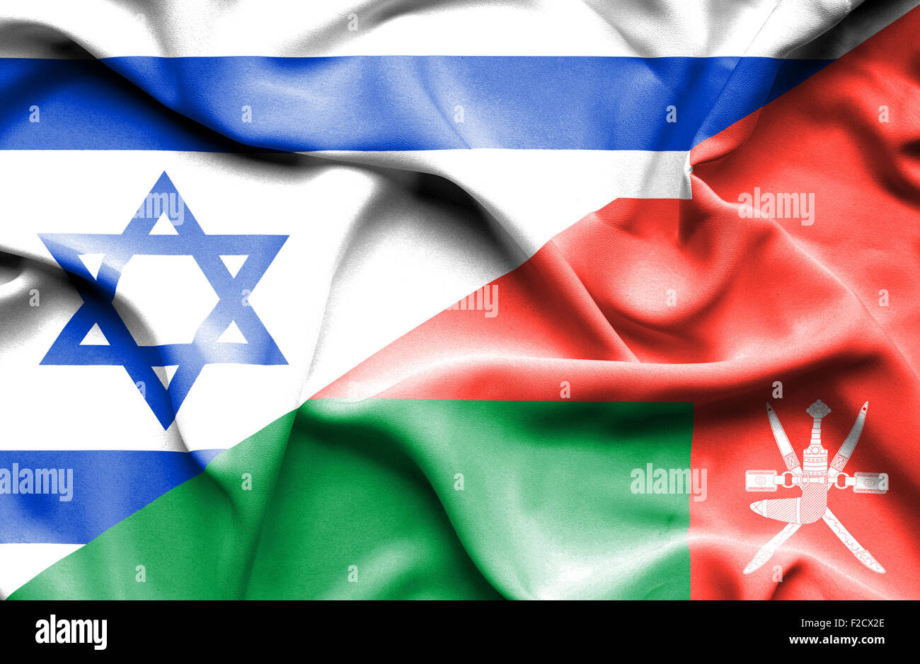 Waving flag of Oman and Israel Stock Photo - Alamy