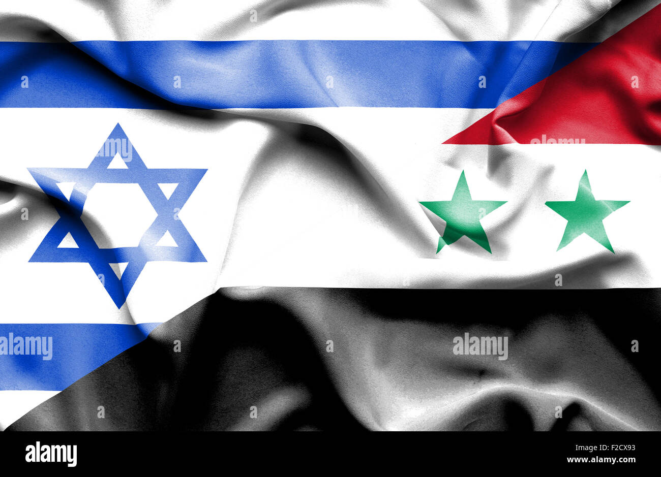 Waving flag of Syria and Israel Stock Photo - Alamy